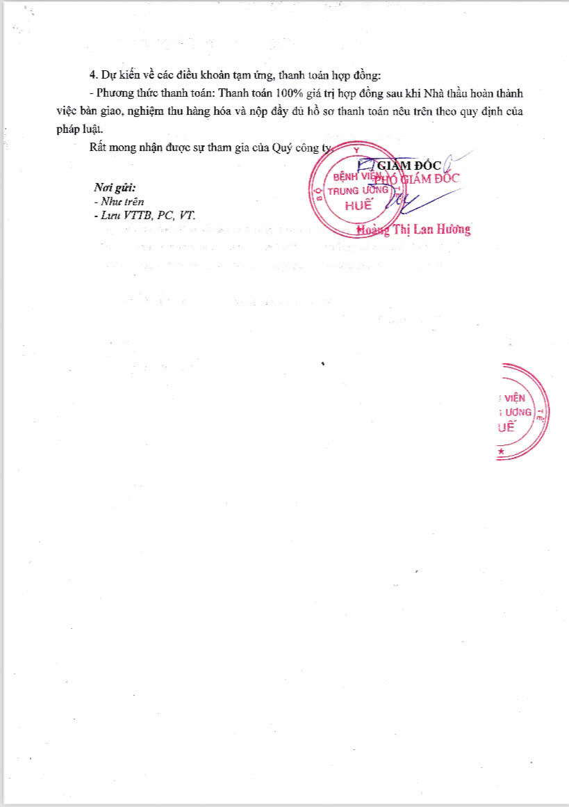 Thư mời chào giá về việc Cung cấp vật tư thay thế, sửa chữa Máy nối dây ...